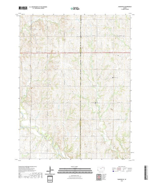 US Topo 7.5-minute map for Hanover SE KS – American Map Store