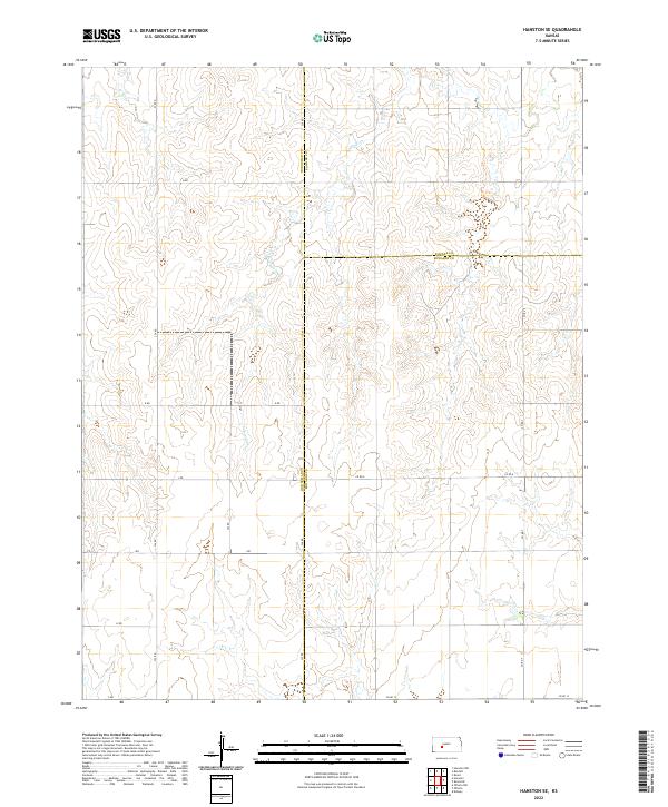 US Topo 7.5-minute map for Hanston SE KS – American Map Store