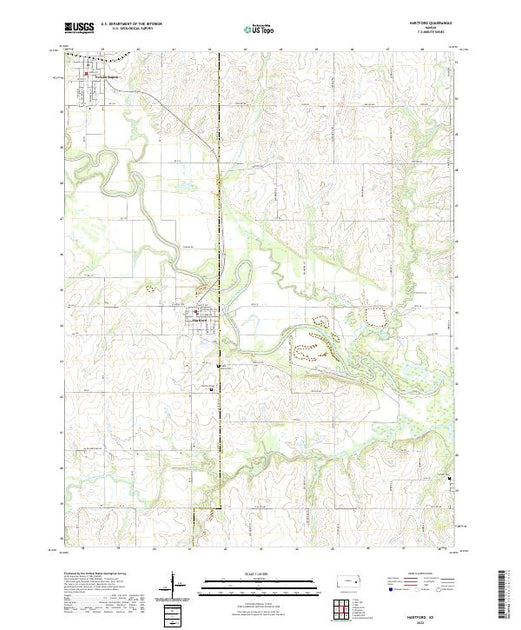 US Topo 7.5-minute map for Hartford KS – American Map Store