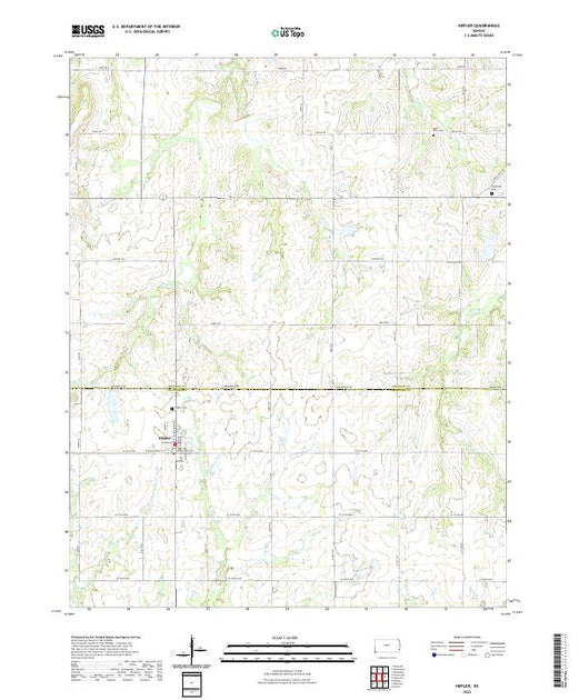 US Topo 7.5-minute map for Hepler KS – American Map Store
