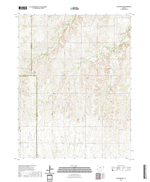 US Topo 7.5-minute map for Holyrood NW KS – American Map Store