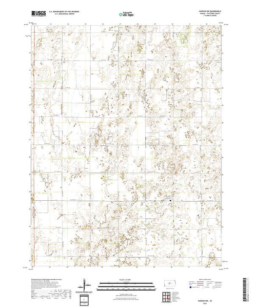 US Topo 7.5-minute map for Hudson NW KS – American Map Store