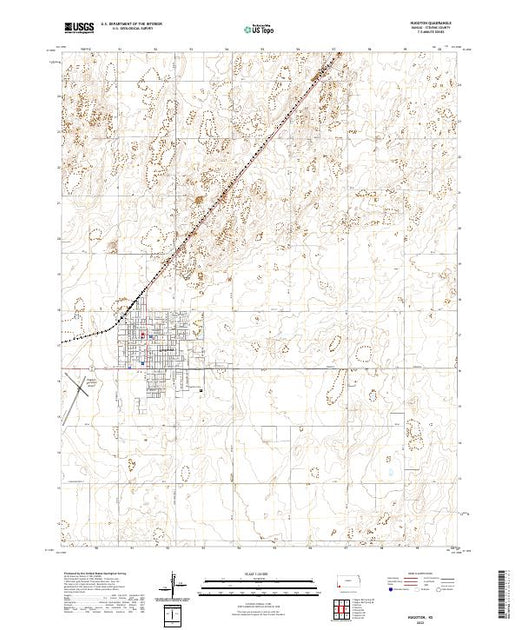 US Topo 7.5-minute map for Hugoton KS – American Map Store