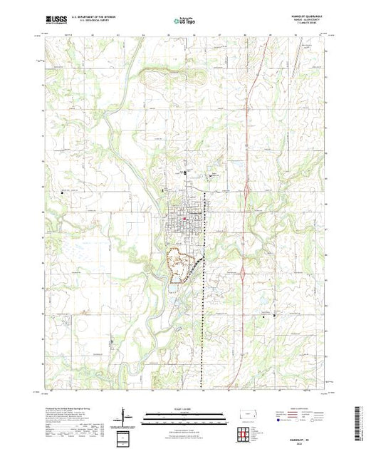 US Topo 7.5-minute map for Humboldt KS – American Map Store