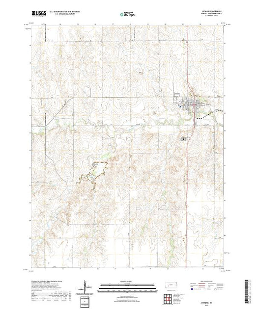 US Topo 7.5-minute map for Jetmore KS – American Map Store