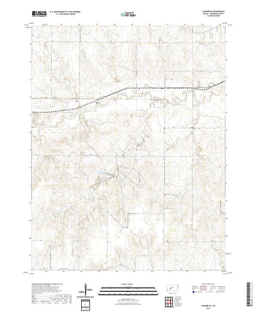US Topo 7.5-minute map for Jetmore SE KS – American Map Store