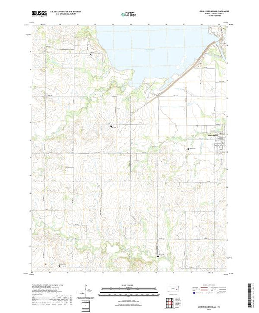 US Topo 7.5-minute map for John Redmond Dam KS – American Map Store