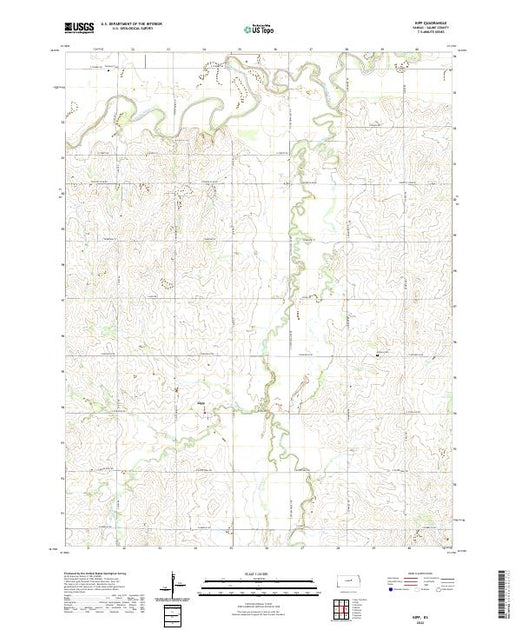 US Topo 7.5-minute map for Kipp KS – American Map Store