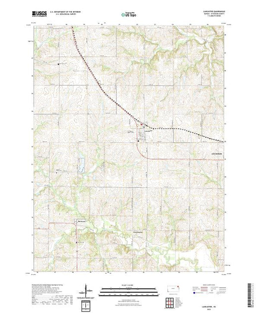 US Topo 7.5-minute map for Lancaster KS – American Map Store