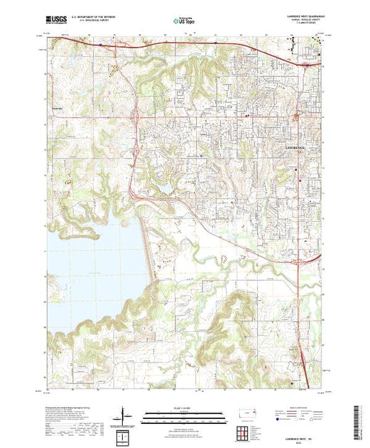 US Topo 7.5-minute map for Lawrence West KS – American Map Store