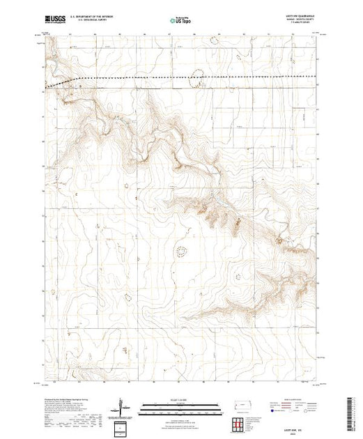 US Topo 7.5-minute map for Leoti NW KS – American Map Store