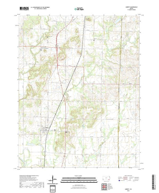 US Topo 7.5-minute map for Liberty KS – American Map Store