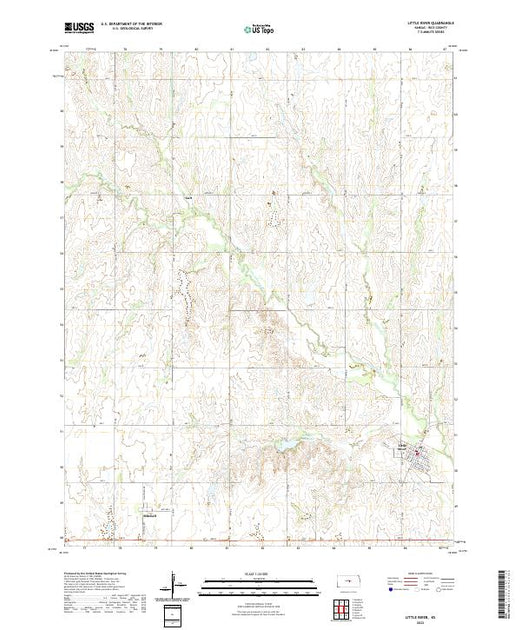 US Topo 7.5-minute map for Little River KS – American Map Store
