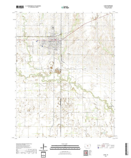 US Topo 7.5-minute map for Lyons KS – American Map Store