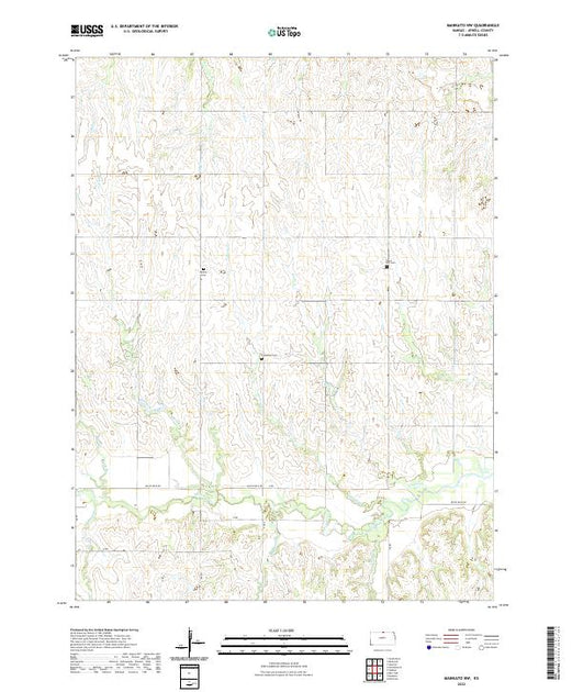 US Topo 7.5-minute map for Mankato NW KS – American Map Store