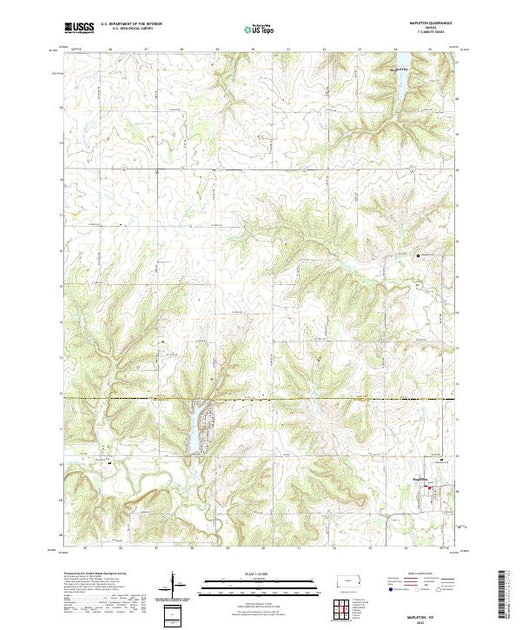 US Topo 7.5-minute map for Mapleton KS – American Map Store