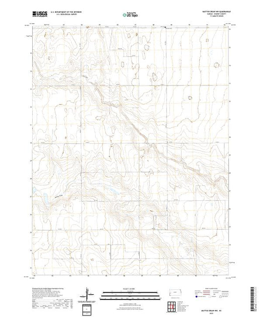 US Topo 7.5-minute map for Mattox Draw NW KS – American Map Store