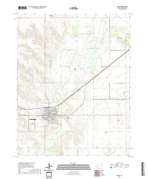 US Topo 7.5-minute map for Meade KS – American Map Store
