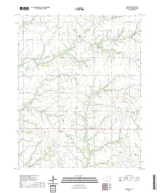 US Topo 7.5-minute map for Melrose KS – American Map Store