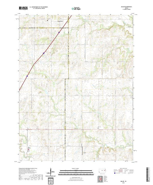 US Topo 7.5-minute map for Miller KS – American Map Store