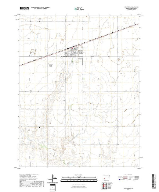 US Topo 7.5-minute map for Montezuma KS – American Map Store