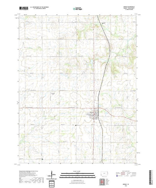 US Topo 7.5-minute map for Moran KS – American Map Store