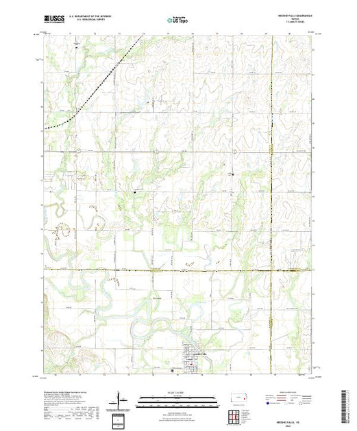 US Topo 7.5-minute map for Neosho Falls KS – American Map Store