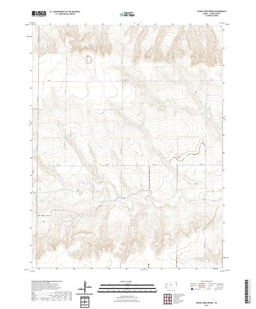 US Topo 7.5-minute map for Nickel Mine Spring KS – American Map Store