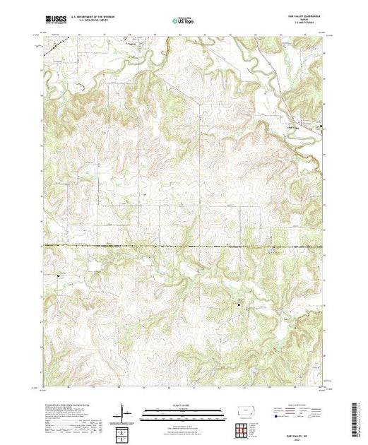 US Topo 7.5-minute map for Oak Valley KS – American Map Store
