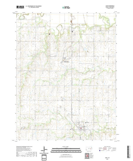 US Topo 7.5-minute map for Olpe KS – American Map Store