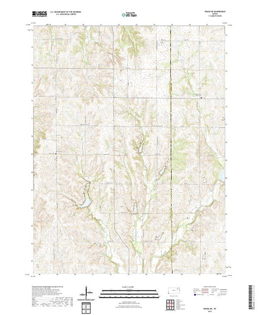 US Topo 7.5-minute map for Onaga NE KS – American Map Store