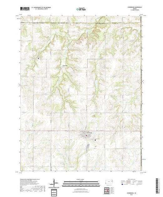 US Topo 7.5-minute map for Overbrook KS – American Map Store