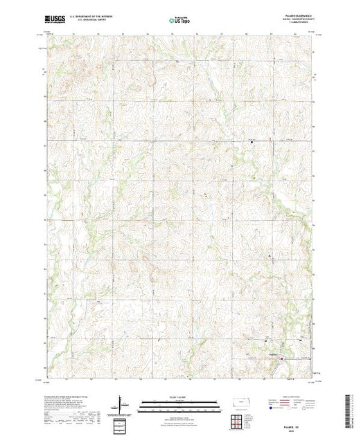 US Topo 7.5-minute map for Palmer KS – American Map Store