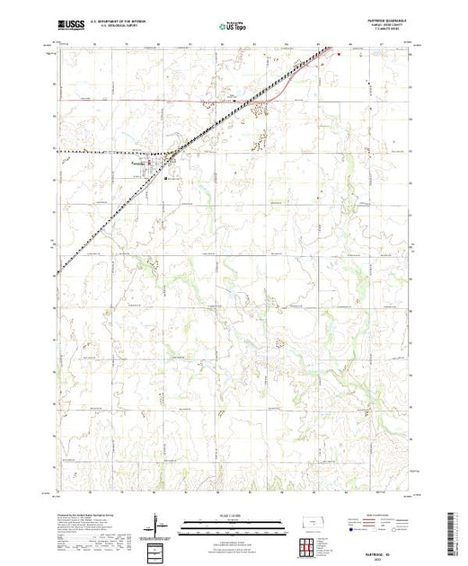 US Topo 7.5-minute map for Partridge KS – American Map Store