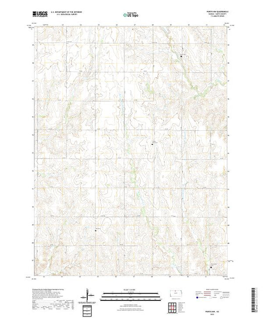 US Topo 7.5-minute map for Portis NW KS – American Map Store