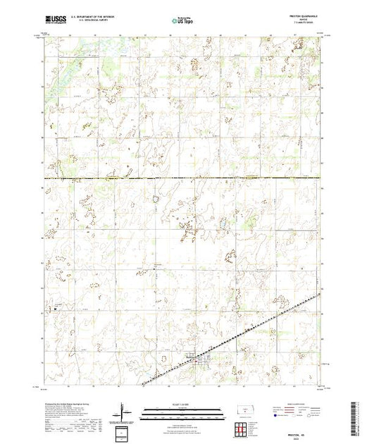 US Topo 7.5-minute map for Preston KS – American Map Store