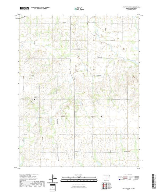 US Topo 7.5-minute map for Pretty Prairie SW KS – American Map Store