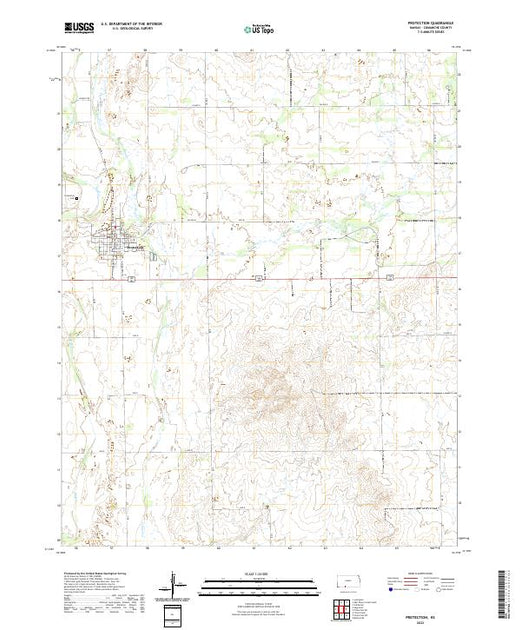 US Topo 7.5-minute map for Protection KS – American Map Store
