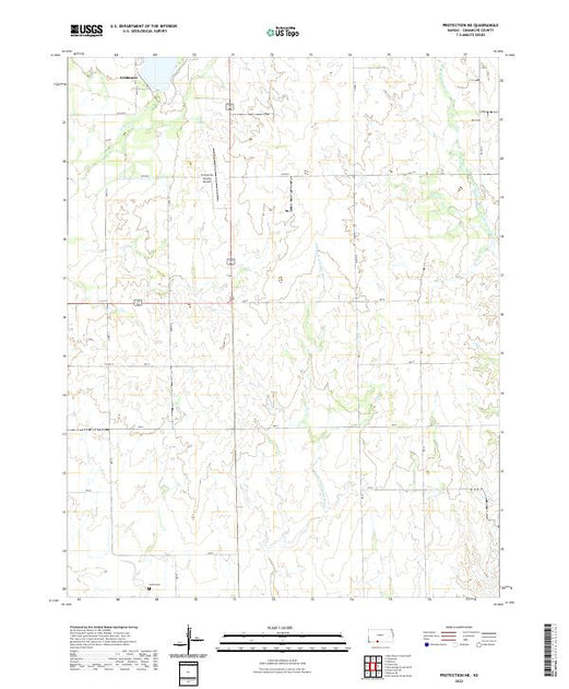 US Topo 7.5-minute map for Protection NE KS – American Map Store