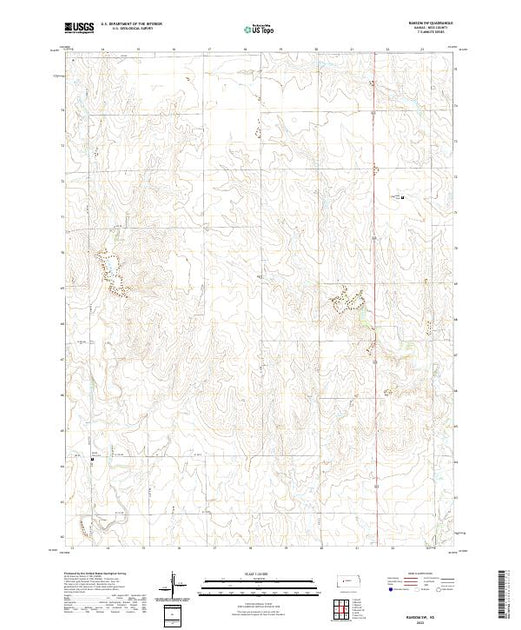 US Topo 7.5-minute map for Ransom SW KS – American Map Store