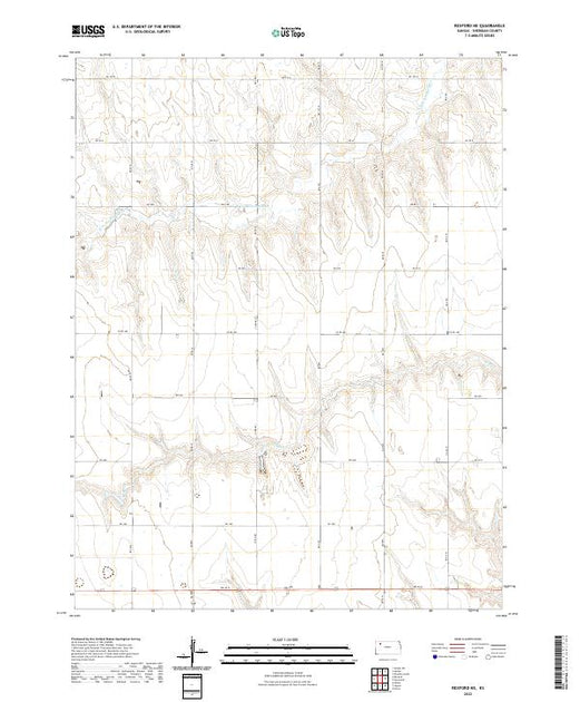 US Topo 7.5-minute map for Rexford NE KS – American Map Store