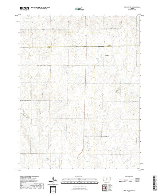 US Topo 7.5-minute map for Rush Center SE KS – American Map Store
