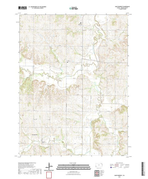 US Topo 7.5-minute map for Saint Benedict KS – American Map Store
