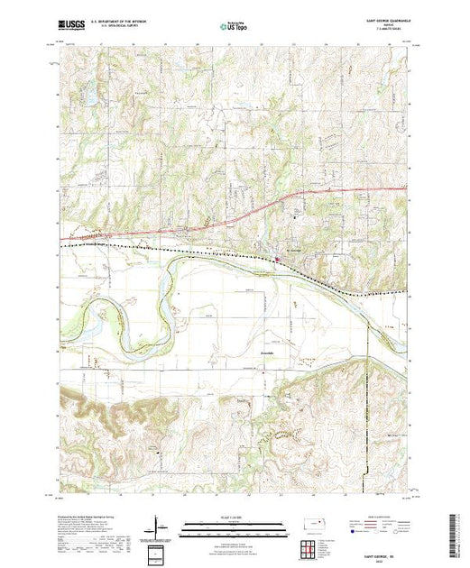 US Topo 7.5-minute map for Saint George KS – American Map Store