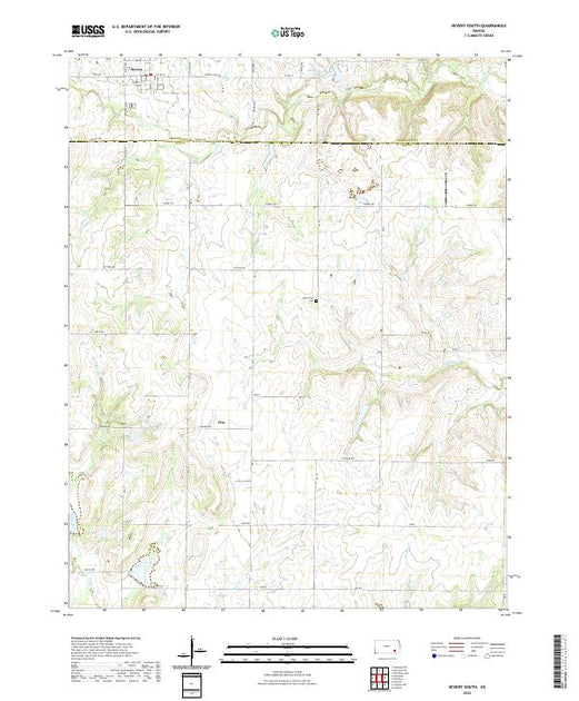 US Topo 7.5-minute map for Severy South KS – American Map Store