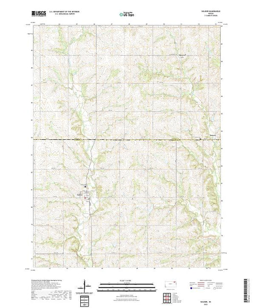 US Topo 7.5-minute map for Soldier KS – American Map Store