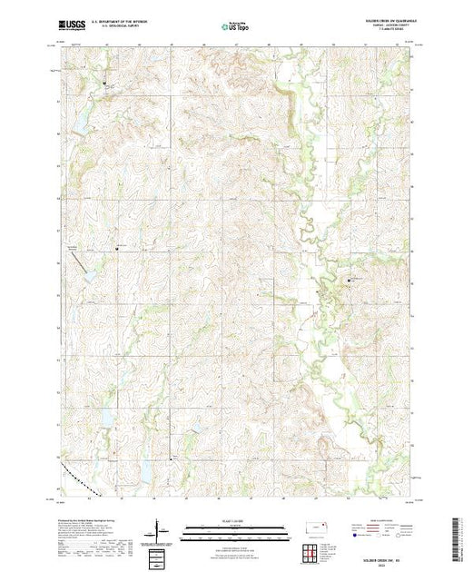 US Topo 7.5-minute map for Soldier Creek SW KS – American Map Store