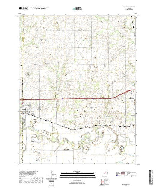 US Topo 7.5-minute map for Solomon KS – American Map Store