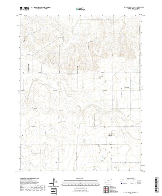 US Topo 7.5-minute map for Spring Valley Ranch KS – American Map Store