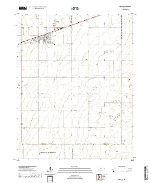US Topo 7.5-minute map for Sublette KS – American Map Store